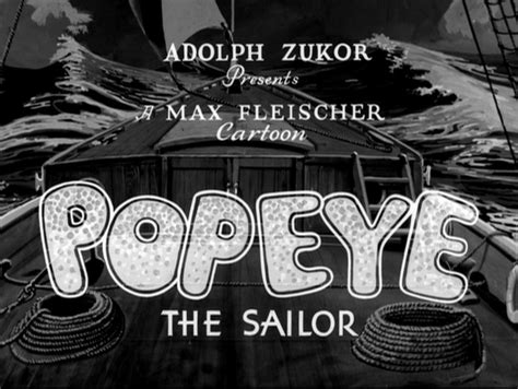 Popeye Title Card From ‘fowl Play © Max Fleischer Dr Grobs