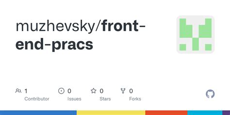 Github Muzhevsky Front End Pracs