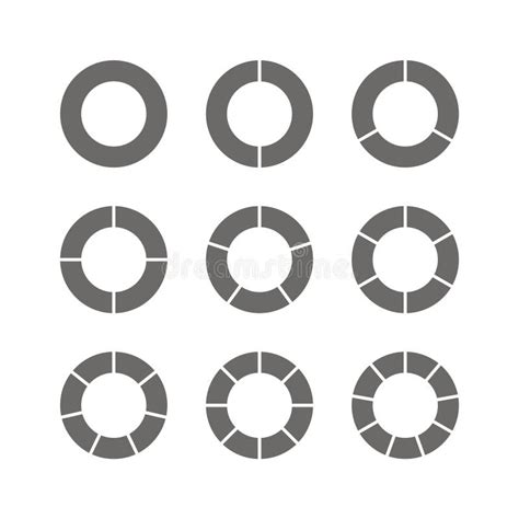 Piechart With Grey Segments Circle Section Template Pie Diagram