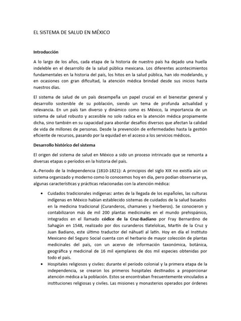 El Sistema De Salud En México Presentación Pdf México Medicina