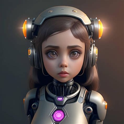 Premium Photo Beautiful Girl With Bionic Robot
