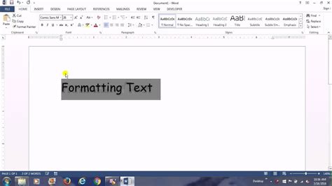 Formatting Text In Ms Word Basic Formats