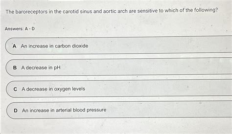 Solved The Baroreceptors In The Carotid Sinus And Aortic