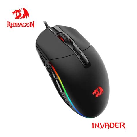 Redragon Invader M Rgb Usb Wired Gaming Mouse Dpi Programmable Game Mice Backlight
