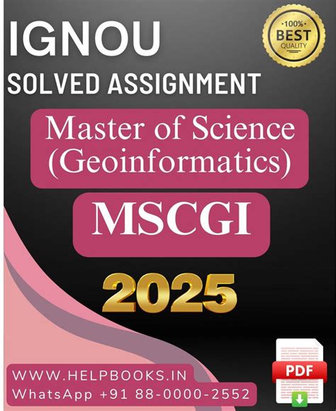 Ignou Msc Geoinformatics Mscgi Solved Assignment 2025 Helpbooksin