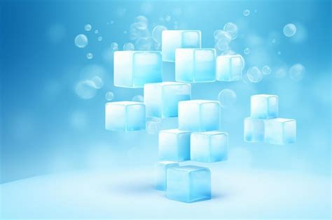 Premium Photo A Bunch Of Ice Cubes Floating In The Air