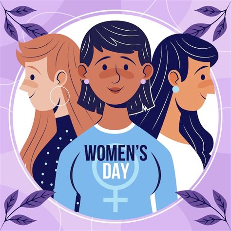 Ilustração plana do dia internacional da mulher Vetor Grátis