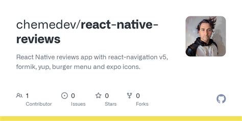 GitHub Chemedev React Native Reviews React Native Reviews App With React Navigation V