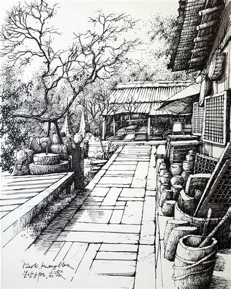 어느 동네 언덕길 풍경 Technical Drawing