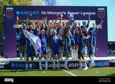 Captain Magdalena Eriksson 16 Chelsea Lifts The Wsl Trophy During The