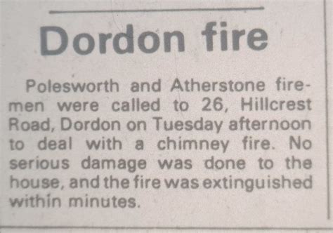 Dordon Community Page 50 Years Ago