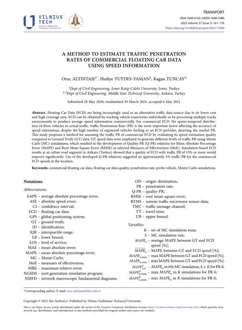 Pdf A Method To Estimate Traffic Penetration Rates Of Commercial