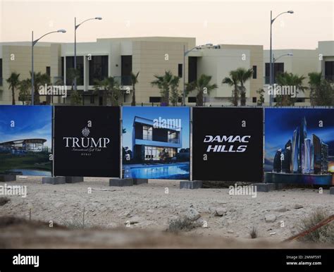A New Sign Sits On Display For The Trump International Golf Club In Dubai United Arab Emirates