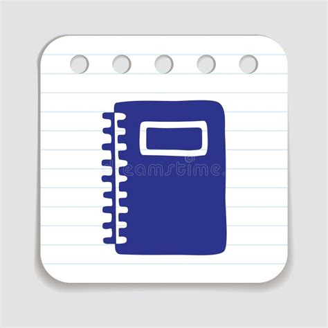 Doodle Notebook Icon Hand Drawn With Blue Pen On A Notepaper Stock Illustration Illustration