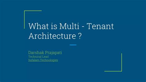 What Is Multi Tenant Architecture PPTX