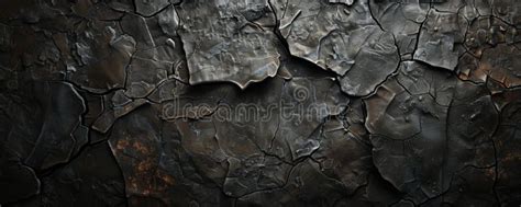 A Dark Cracked Stone Texture Background With Rugged Details And Deep