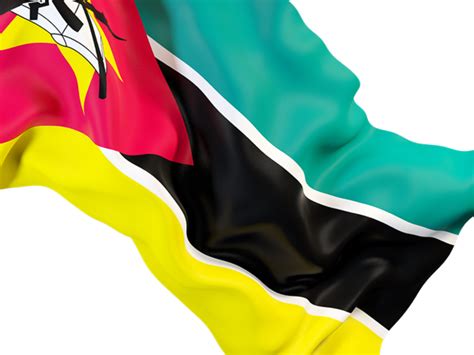 Waving Flag Closeup Illustration Of Flag Of Mozambique
