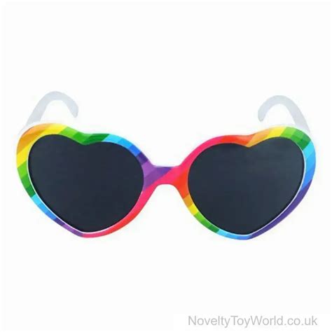 Rainbow Pride Heart Shaped Sunglasses Adult Wholesale Party