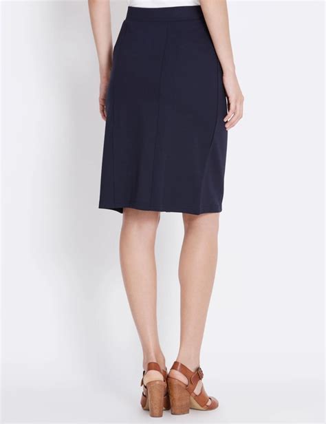 Rockmans Knee Length Textured Stud Ponte Skirt W Lane