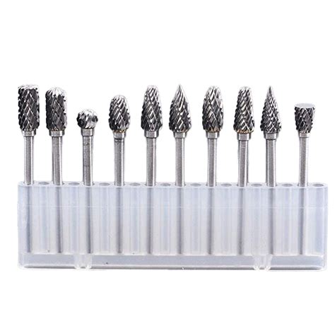 10pcs 3mm X 6mm Tungsten Steel Solid Carbide Burrs Rotary Files Diamond