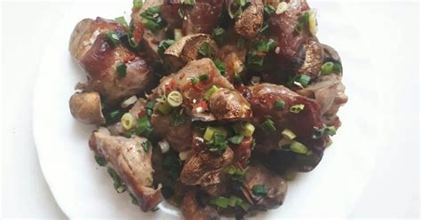 Свинина с шампиньонами в духовке очень простой рецепт рецепт с фото пошаговый от Елена Овкусе ру