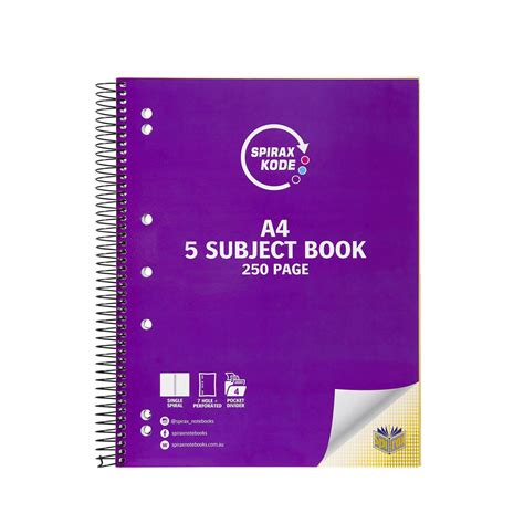Spirax Kode 960 A4 5 Subject Book 250 Page Pack Of 5 Workplace
