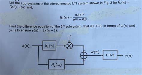 Solved Let The Sub Systems In The Interconnected Lti System