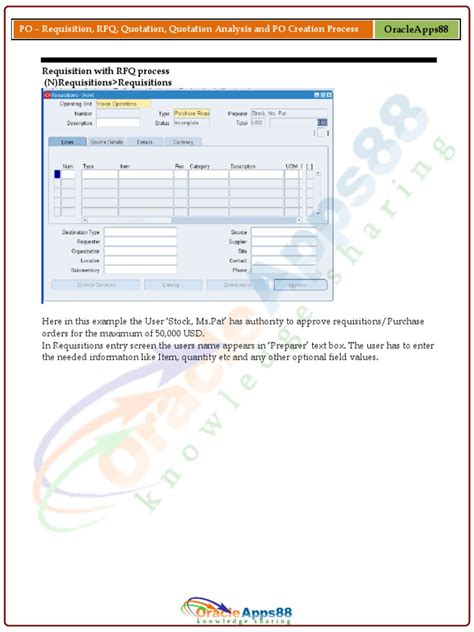 Po Requisition Rfq Quotation Quotation Analysis And Po Creation
