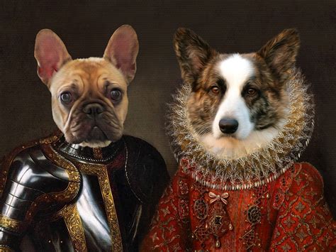 Custom Royal Pet Portrait Multiple Pet Pet Portrait Etsy