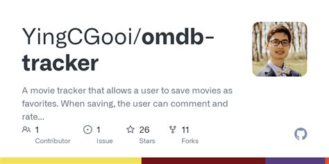 Github Yingcgooi Omdb Tracker A Movie Tracker That Allows A User To Save Movies As Favorites