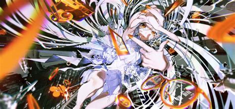4k Glasses White Hair Falling Polychromatic Yoneyama Mai Anime