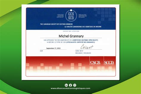 Mike Grannary Got A Ccs Certificate Alliance Logistics Solutions