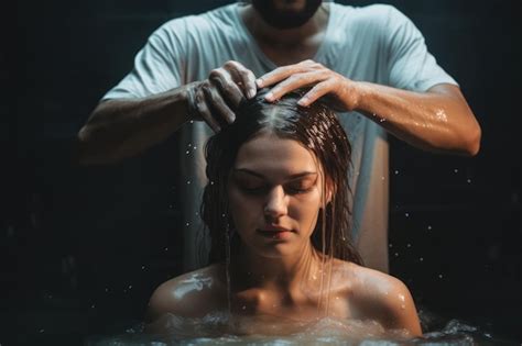 Premium Ai Image Woman Head Wash Massage Model Clean Generate Ai