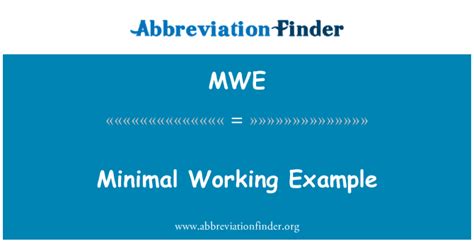 Mwe 代表 最小工作示例 Minimal Working Example