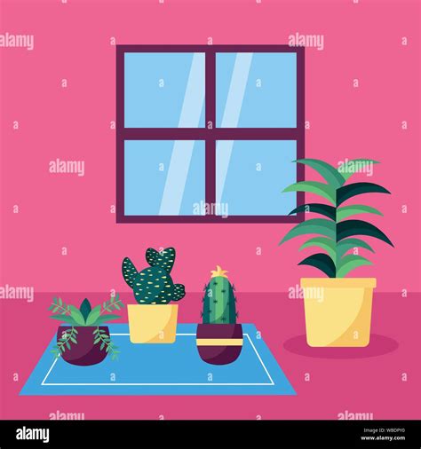 Decorative House Plants Interior Design Stock Vector Image And Art Alamy