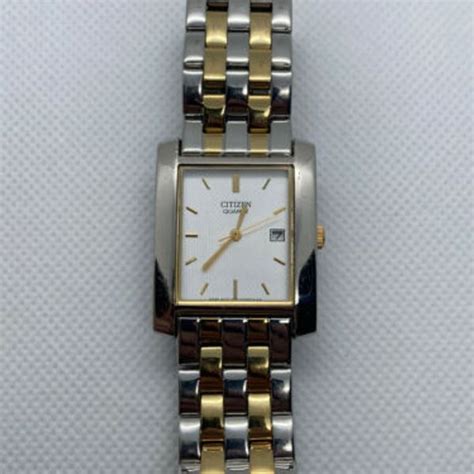 Mens Citizen 1012 S004489 Two Tone Square Watch New Battery Free Shipping Watchcharts
