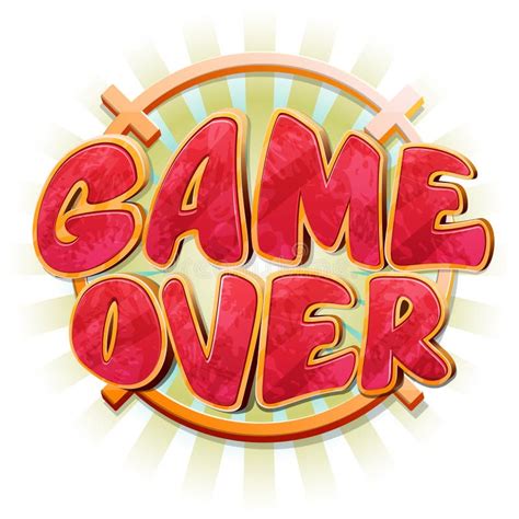 Game Over Message In Vector Cartoon Style Stock Vector Illustration