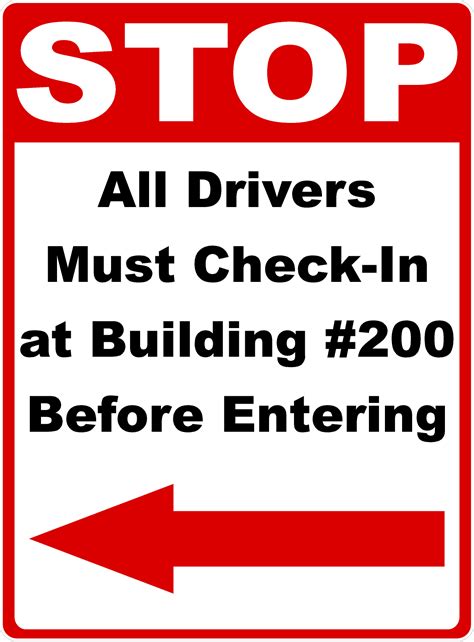 Stop All Drivers Must Check In At Building Before Entering Sign Signs By Salagraphics