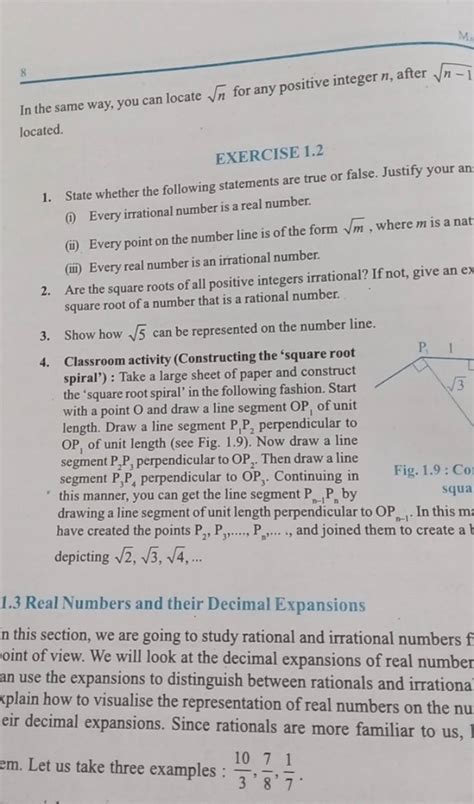 8 In The Same Way You Can Locate Sqrt N For Any Positive Integer N Af