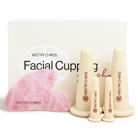 Rena Chris Facial Cupping Set And Gua Sha Facial Tool Silicone Cupping