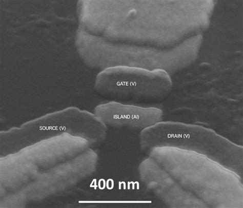 Micrograph Of A Hybrid Sns Single Electron Transistor Realized By A Download Scientific