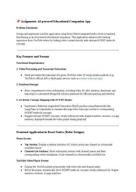 Ai Powered Educational Companion App Assignment Design