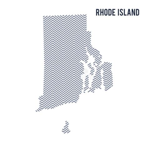 Vector Abstract Hatched Map Of State Of Rhode Island Isolated On A White Background Stock