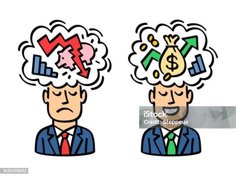 사업가의 두려움과 꿈 낙서 스타일 벡터 일러스트 레이 션 그래프에 대한 스톡 벡터 아트 및 기타 이미지 그래프 금융 나쁜 상태 Istock