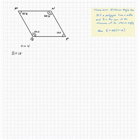 SOLVED Parallelogram MNPQ With M M 10 X And M N 20 X GRAPH CAN T COPY