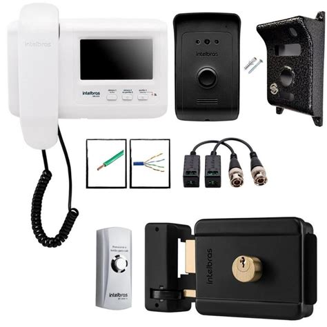 Kit Video Porteiro Ivr 1010 Intelbras Fechadura E Botoeira Submarino