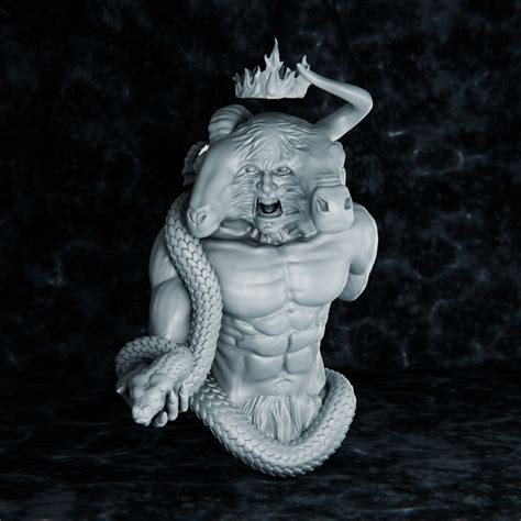 3d Printable Demon Prince Asmodeus Bust Presupported By Ogareg Miniatures