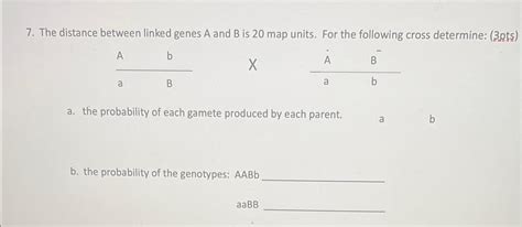 solved the distance between linked genes a and b is 20 ﻿map