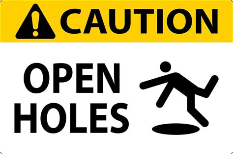 Caution Sign Open Holes 34745422 Vector Art At Vecteezy