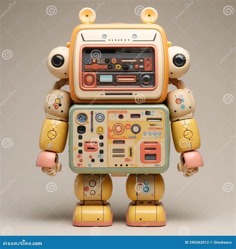 Famicom Inspired Entertainment Robot With Big Eyes Royalty Free Stock